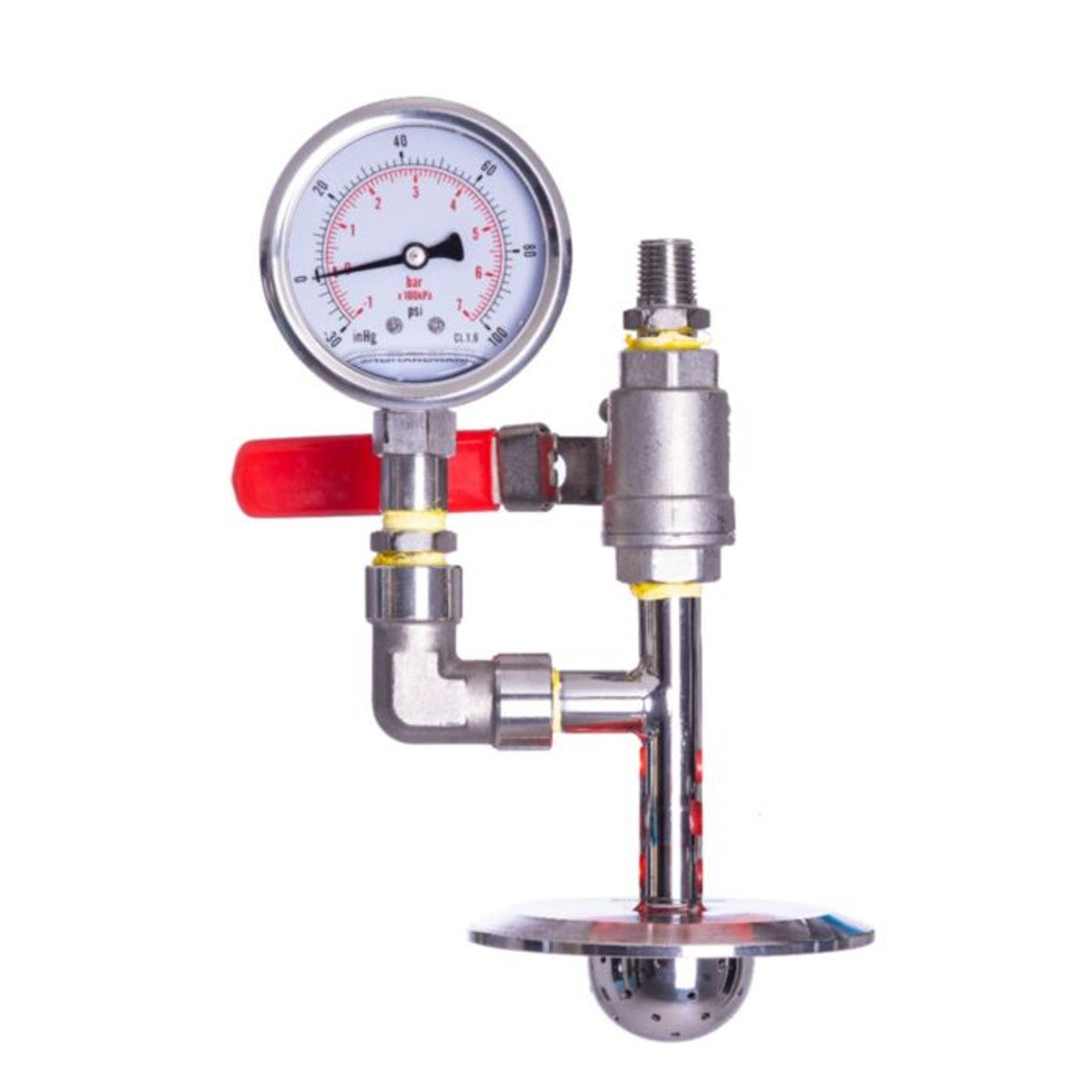 Fluid Inlet Tee & Cross with Gauge | Tri-Clamp Shower Head – Botanical ...